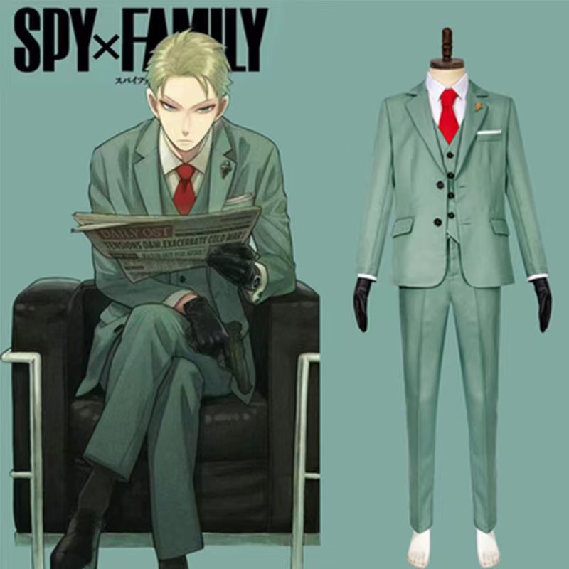 Jual Anime Spy X Family Loid Forger Cosplay Costume Light Green Suit ...