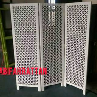 Jual Partisi Ruangan Sketsel 3 Panel Rotan Sintetis | Shopee Indonesia