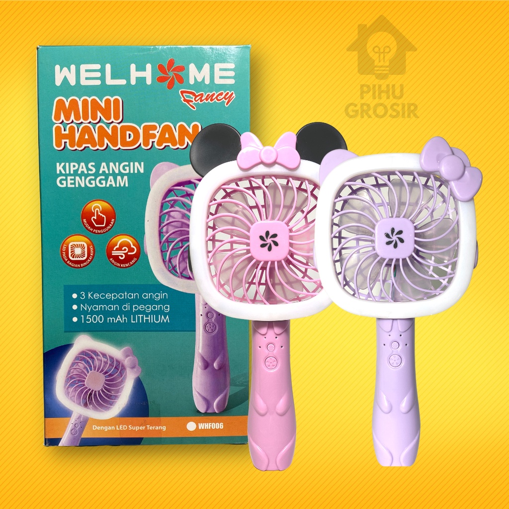 Jual kipas tangan mini murah dengan LED ring untuk selfie welhome ...