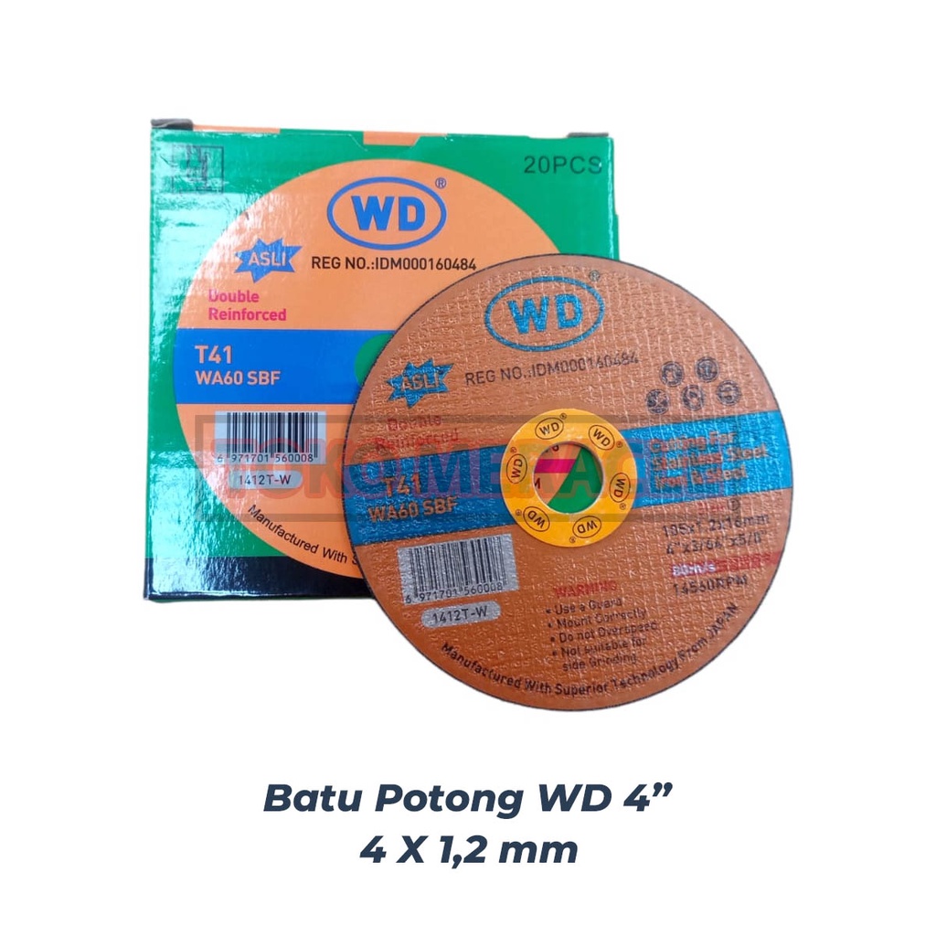 Jual WD Resibon Potong Gerinda Ukuran 4" (Batu Potong WD 4" X 1,2mm ...