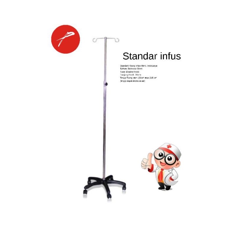 Jual Tiang infus kaki 5 stainless | Shopee Indonesia
