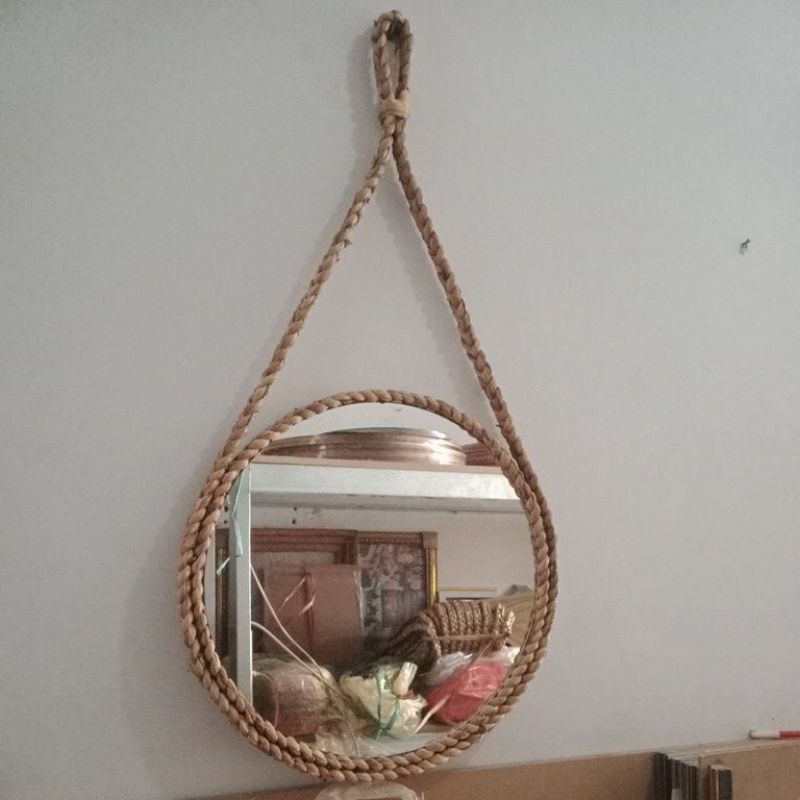 Jual cermin aestetik eceng gondok/d40cm | Shopee Indonesia
