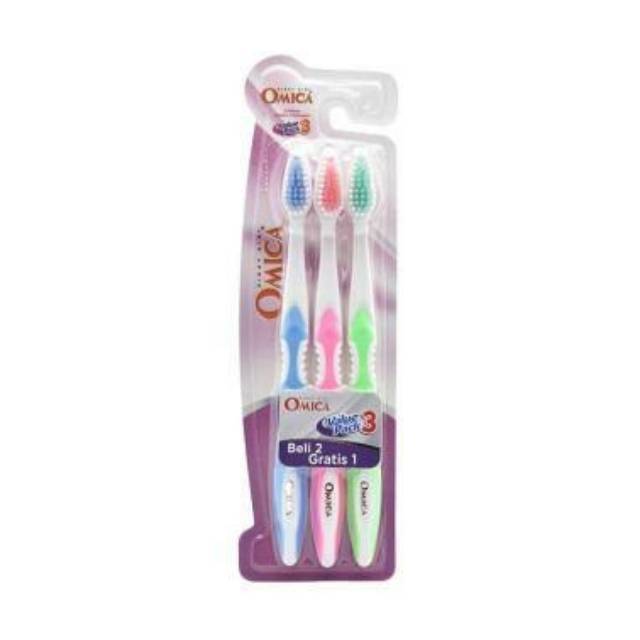 Jual ok_ngeng (ORI) OMICA SIKAT GIGI Value Pack 3 || Sikat Gigi isi 3 ...