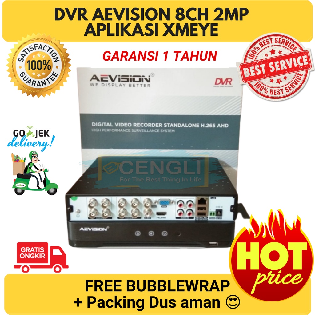 Jual Aevision DVR 8 Channel Aplikasi Xmeye 2MP | Shopee Indonesia