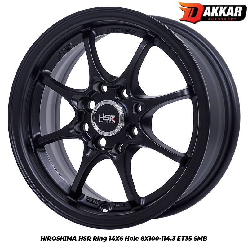 Jual Velg Racing Ring 14 HSR hiroshima Velg R14 Lebar 6 rata pcd 4x100 ...