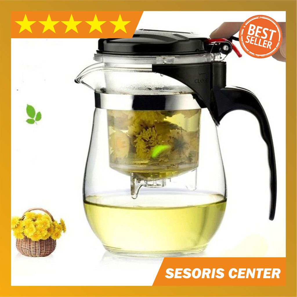 Jual Teko Teh Kaca China dengan Saringan Homadise Pembaut Penyaring Teh ...