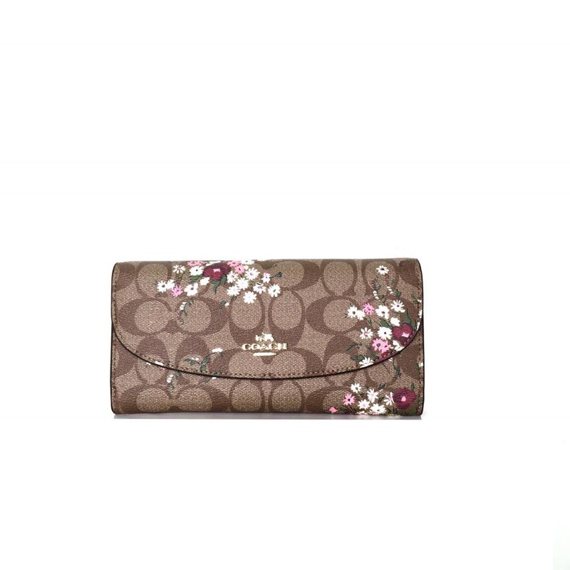 Jual Coach Slim Envelope Wallet In Signature With Floral Print ...