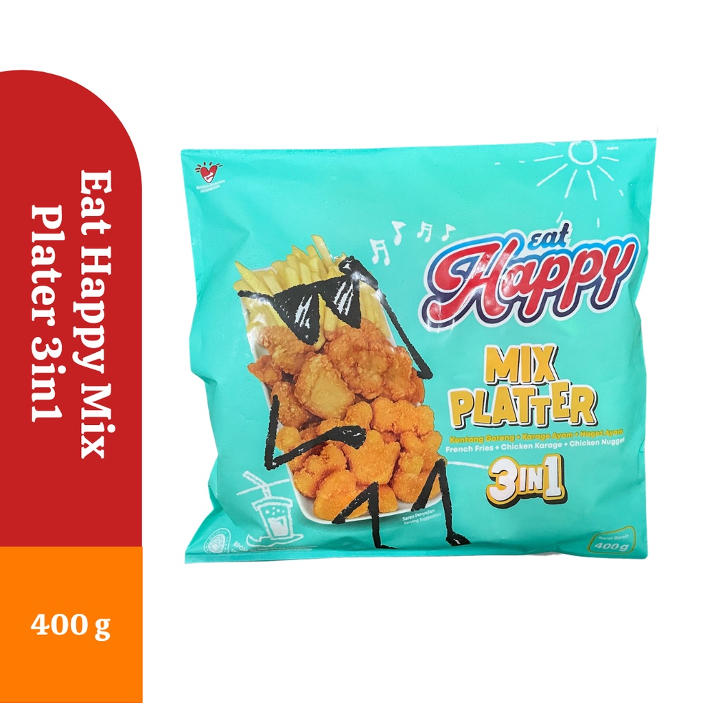 Jual Eat Happy Mix Platter 3in1 (Kentang Goreng + Karage Ayam + Naget ...