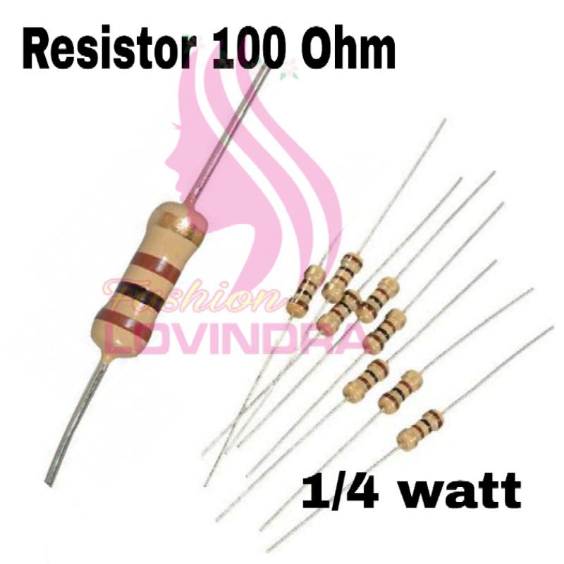 Jual Resistor Carbon R 100ohm 1/4Watt 100R toleransi 1% 1/4 W 100 ohm | Shopee Indonesia