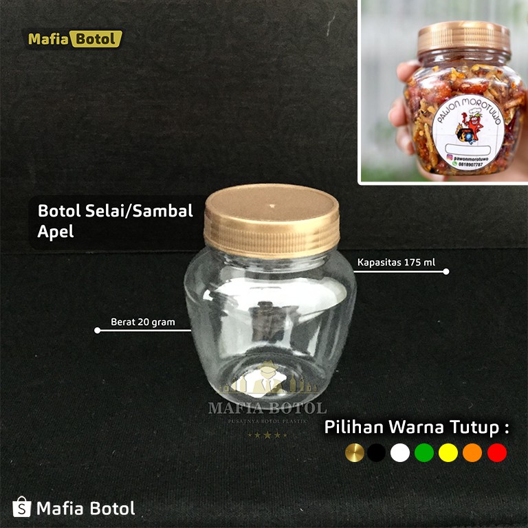 Jual Botol Toples Jar wadah plastik apel kecil gentong guci mini coklat ...