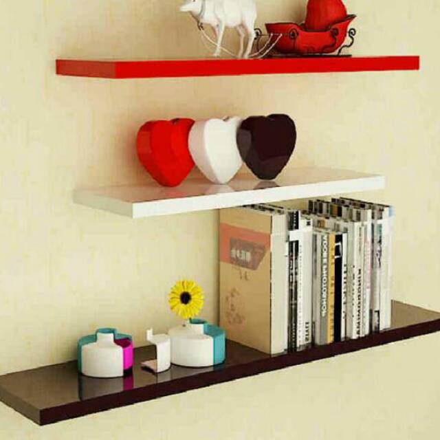 Jual Rak floating shelves (1set ) 3pack minimalis | Shopee Indonesia