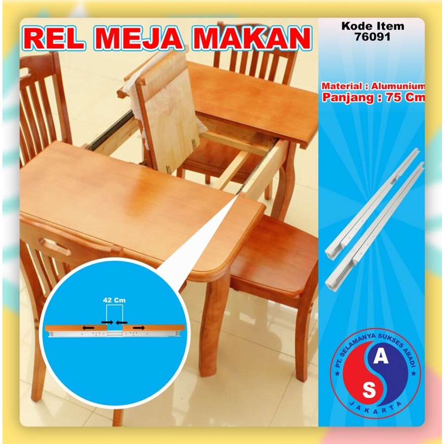 Jual REL MEJA MAKAN TARIK SLIDE GESER BUKA TENGAH WINSTON surabaya ...
