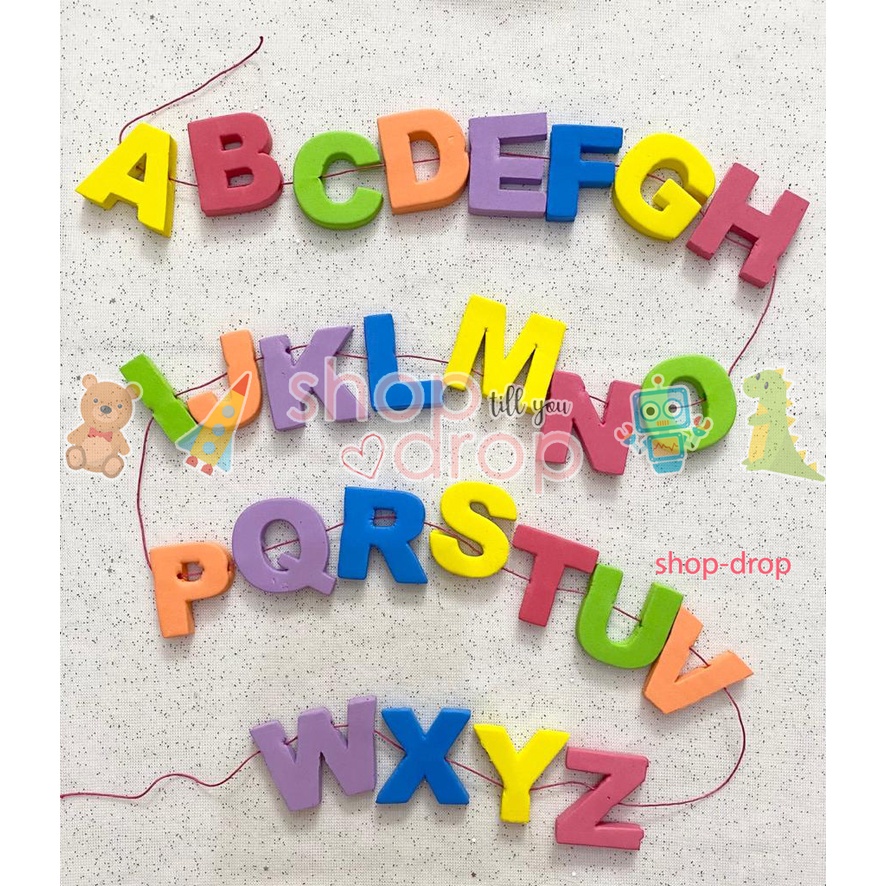 Jual Paket Meronce Alphabet Huruf Foam - Lacing beads alphabet ...