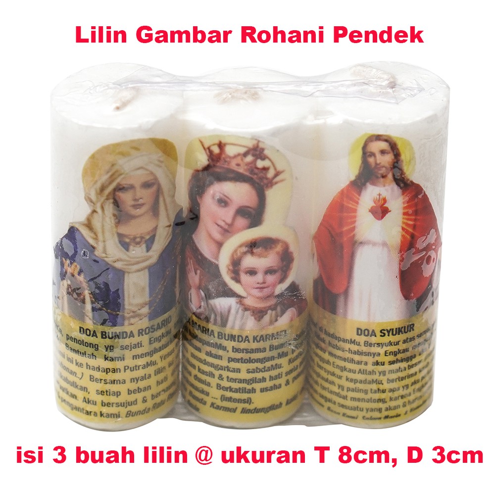 Jual Lilin Gambar Rohani Pendek Isi 3 ( Uk. 8 x 3cm ) Lilin Doa Misa ... Jual Lilin Gambar Rohani Pendek Isi 3 ( Uk. 8 x 3cm ) Lilin Doa Misa ...