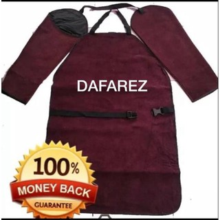 Jual Apron las kulit satu set welding / Celemek kulit warna coklat ...