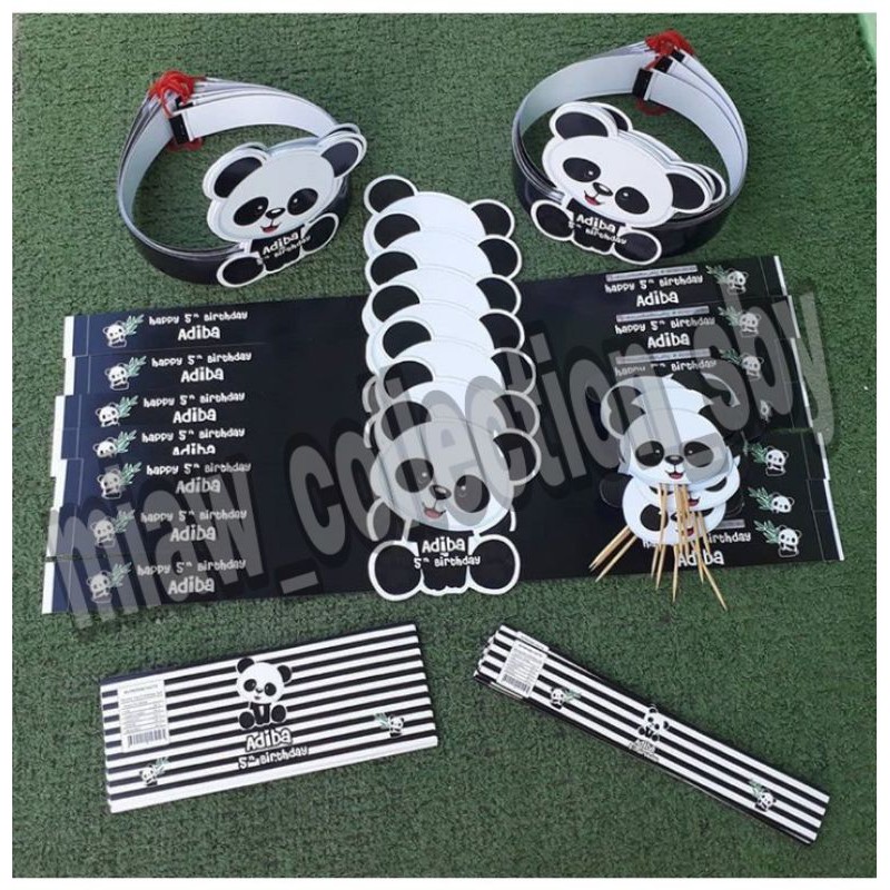 Jual Topi Ultah Costum Panda ( Free Design) | Shopee Indonesia
