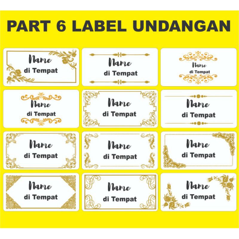 Jual [PART 6] CETAK LABEL NAMA UNDANGAN/STIKER NAMA/LABEL UNDANGAN NO ...