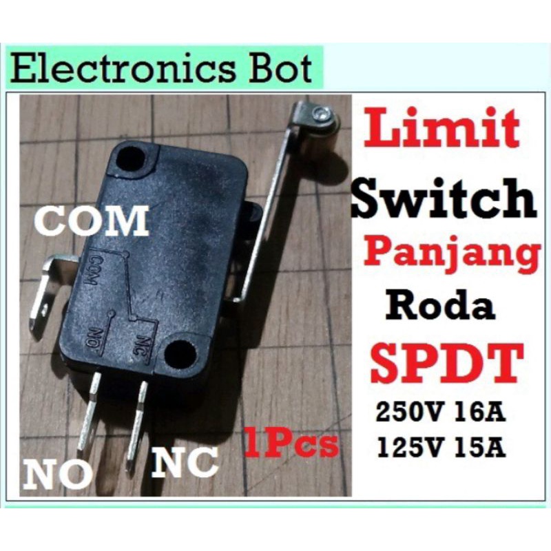 Jual [EBS] Micro Limit Switch Panjang Roda Roller SPDT 250V 15A Saklar Mikro Tekan Mini Kecil ...