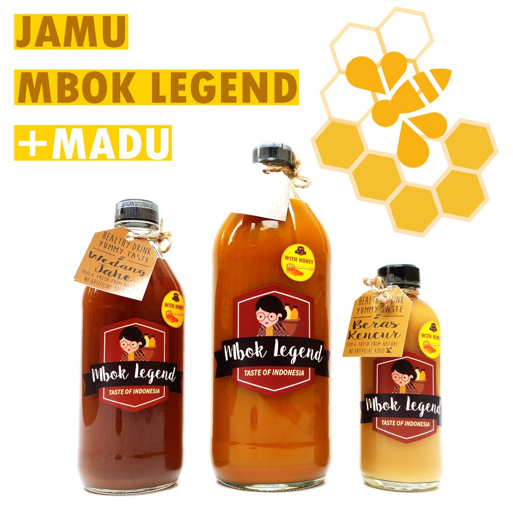 Jamu Mbok Legend + MADU Botol Kaca 1000 ml | Shopee Indonesia