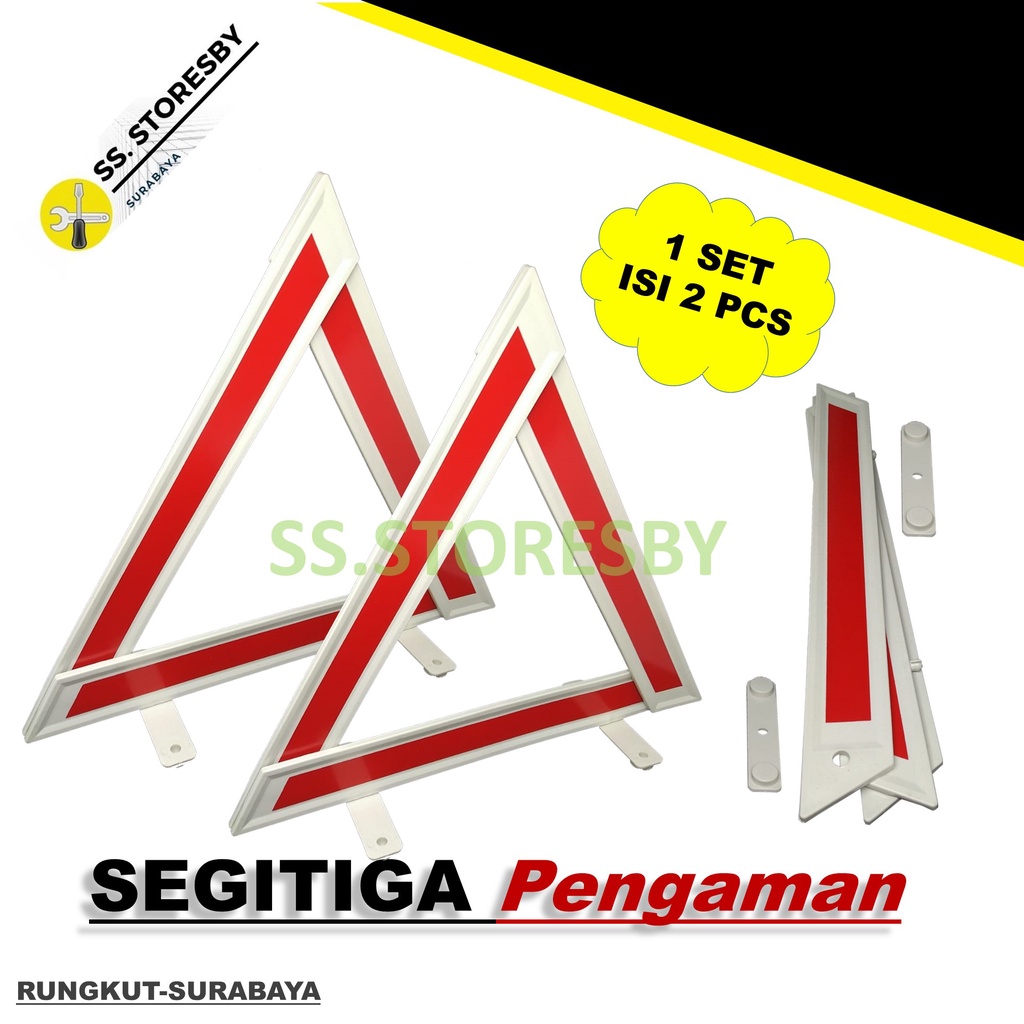 Jual 2 PCS SEGITIGA PENGAMAN MOBIL TRUK RAMBU TANDA PERINGATAN BERHENTI ...