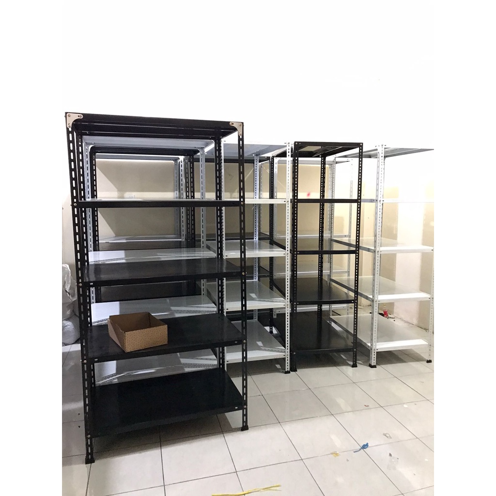 Jual Rak gudang ukuran 50x100x200 5 susun / rak barang / rak besi siku ...