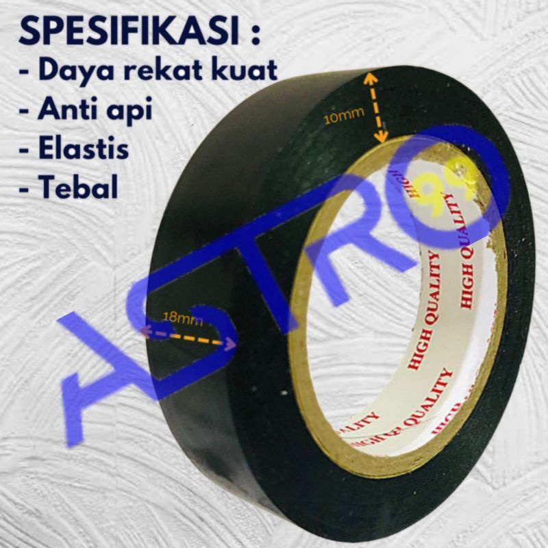 Jual Isolasi Listrik PVC Hitam Tahan Panas 20yard Vinyl Electrical Tape | Shopee Indonesia