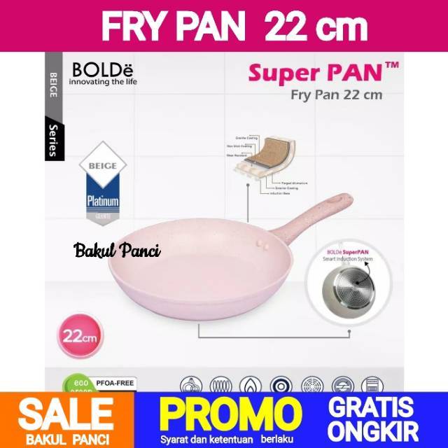 BOLDe SUPER PAN | FRY PAN 22CM GRANITE COATING | FRYPAN 22 CM Wajan Wok ...