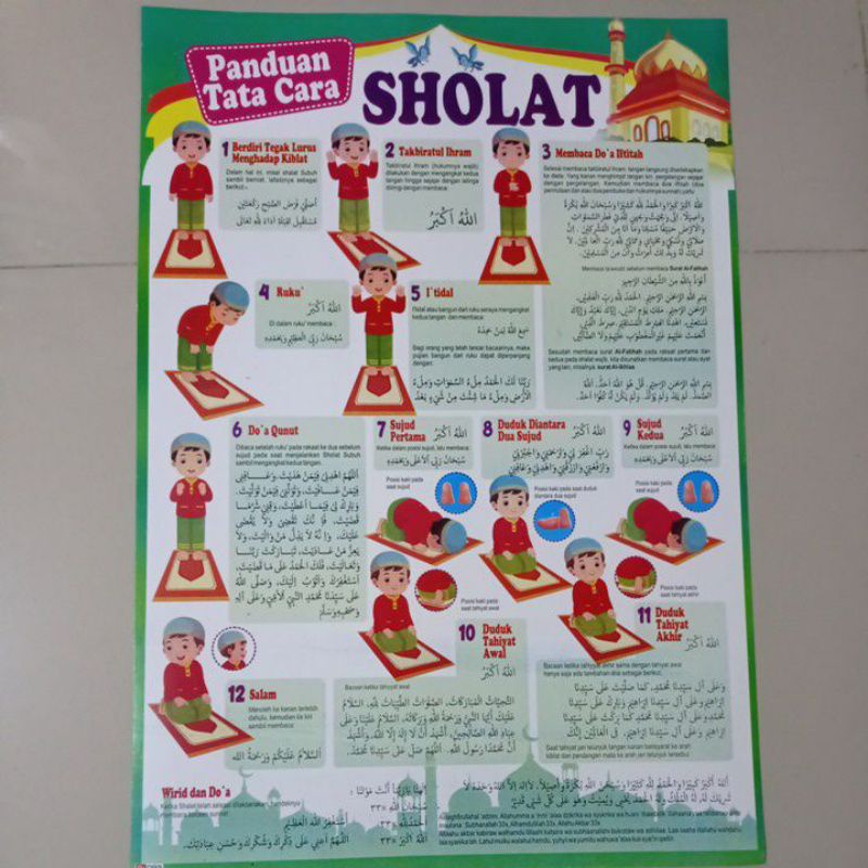 Jual Poster Edukasi Anak mengenal Bacaan dan Cara mMengerjakan Sholat ...