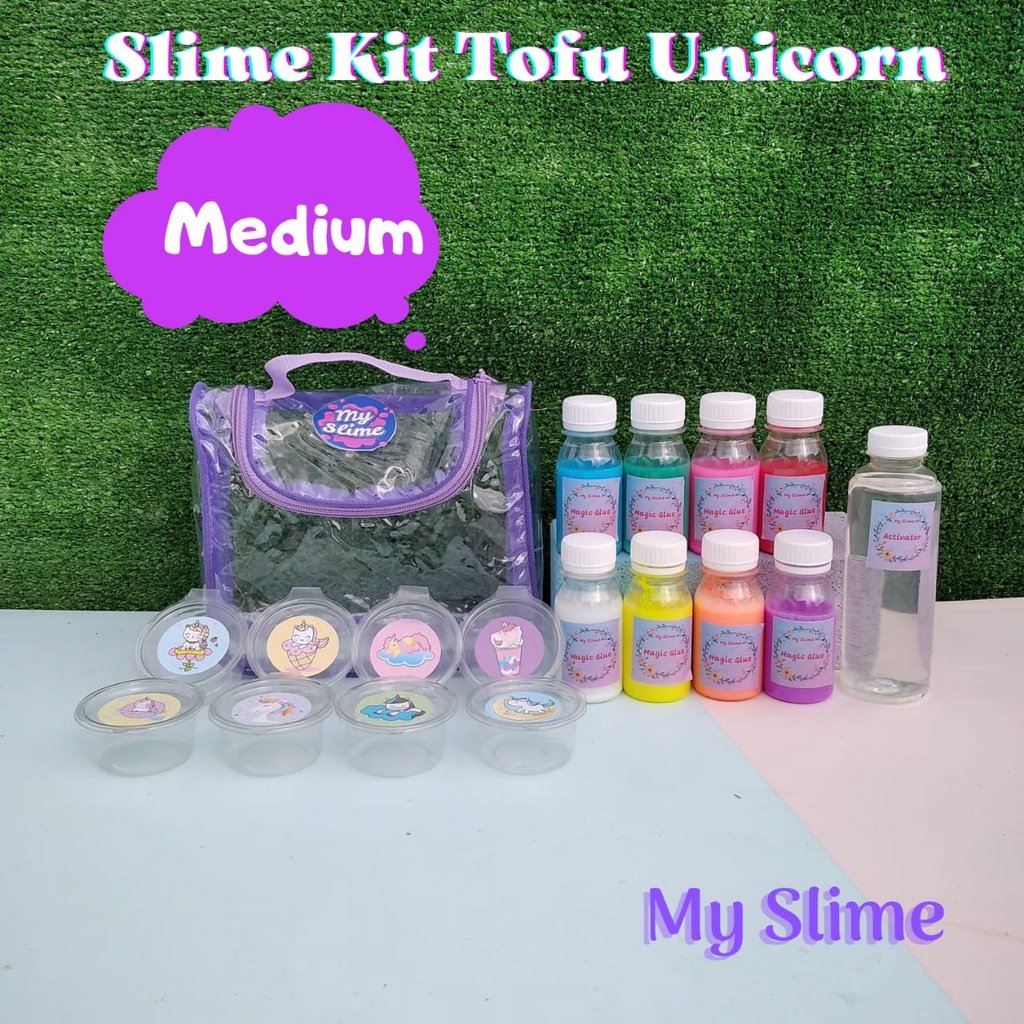 Jual SLIME KIT UNICORN MEDIUM/PAKET BAHAN SLIME/DIY SLIME/KIT SLIME ...
