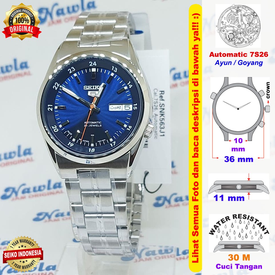 Jual Seiko 5 SNK563J1 Automatic Blue Dial - Jam Tangan Pria SNK563 ...