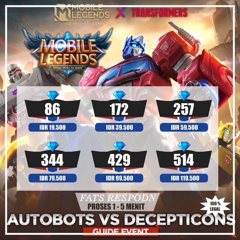 Jual DIAMOND MOBILE LEGENDS - TOPUP MLBB FAST (PROSES 1-5 MENIT ...