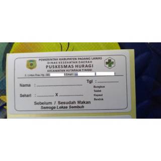 Jual Etiket Obat Puskesmas Klinik Rumah Sakit Apotek Sticker Stiker ...