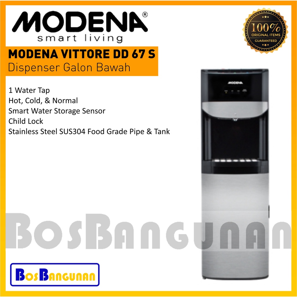 Jual Dispenser MODENA DD 67 S Bottom Loading / Dispenser Galon Bawah ...
