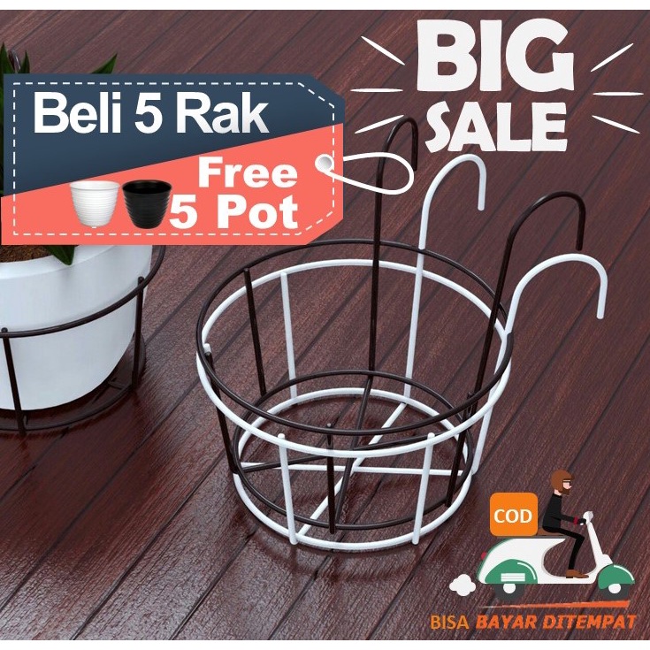 Jual KNK Rak Bunga Besi Gantung Rak Pot Tanaman Hias Indonesia|Shopee ...
