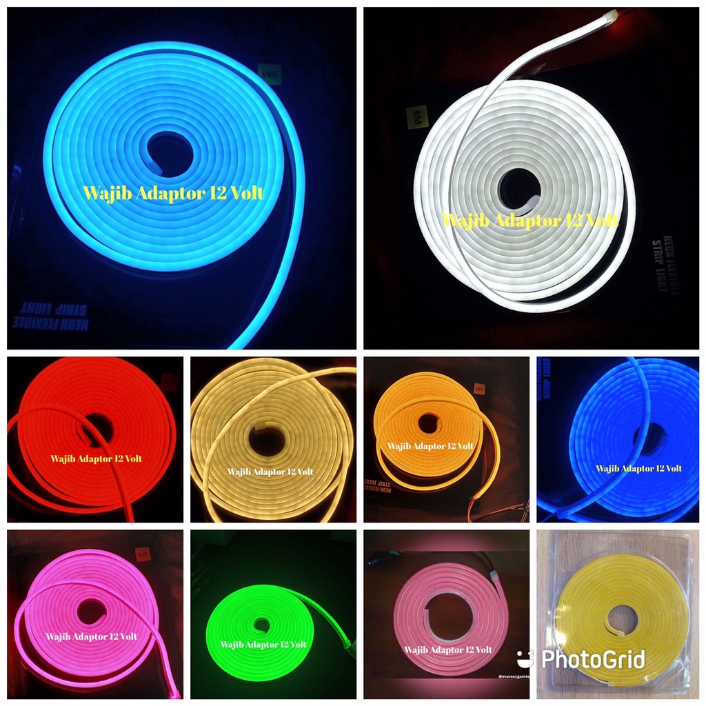Jual Led Neon Strip Flexible 12 Volt Led Strip Flexible 5 Meter DC 12V ...