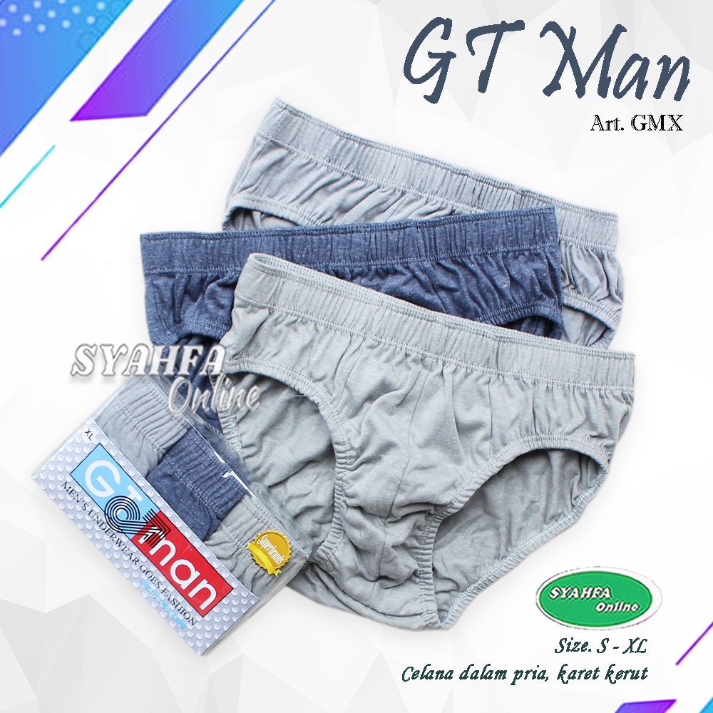 Jual [ 3pc ] GMX | Celana Dalam Pria GT Man | CD Pria Dewasa Karet ...
