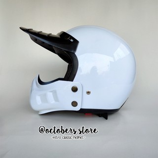Jual HELM CAKIL MODULAR PUTIH GLOSS (HALF FACE / FULL FACE) - HELM ...
