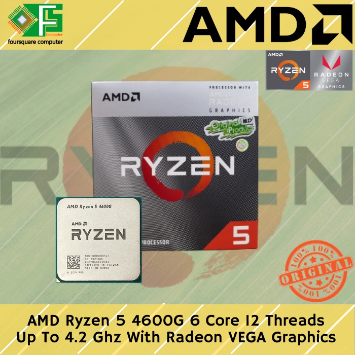 Jual Processor AMD Ryzen 5 4600G Box 6 Core 12 Threads Up to 4.2 Ghz With AMD Radeon Vega ...