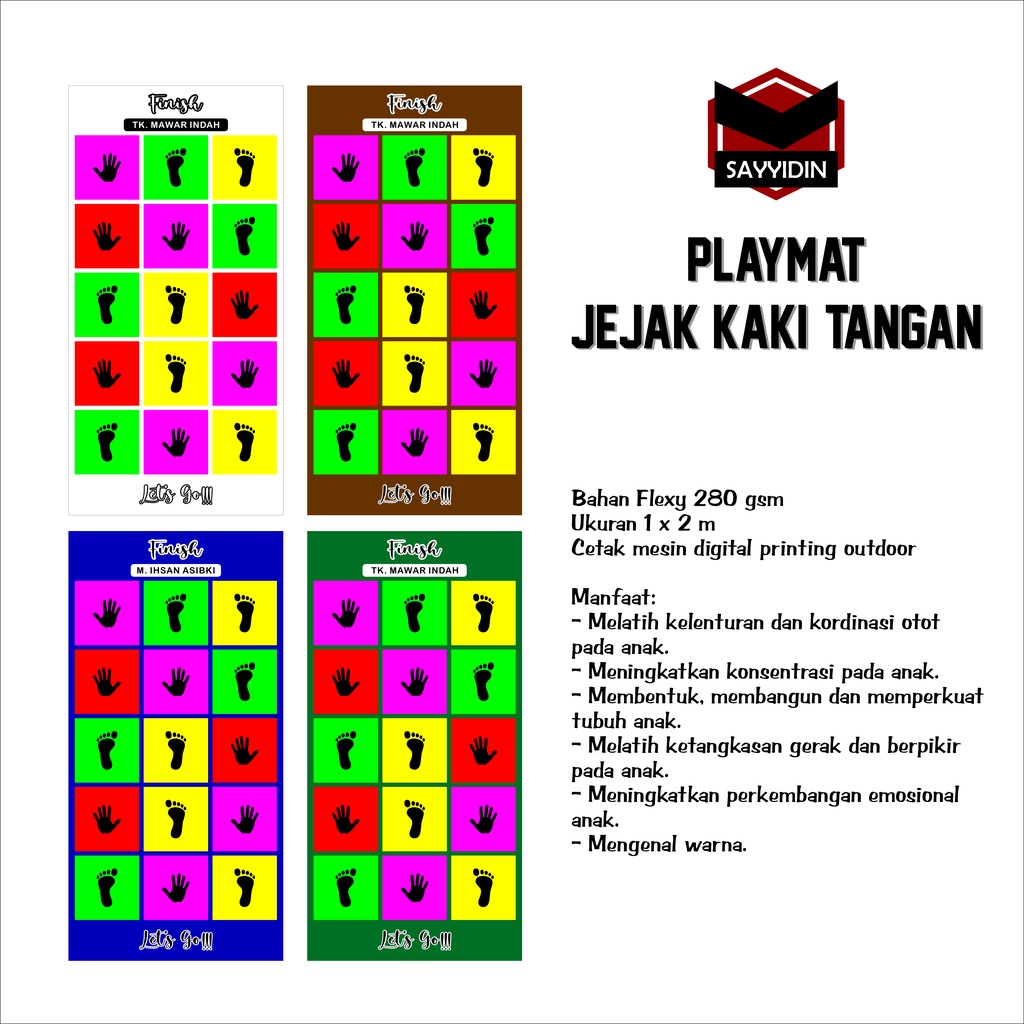 Jual Playmat Jejak Kaki dan Tangan / Permainan Motorik Kasar Anak ...