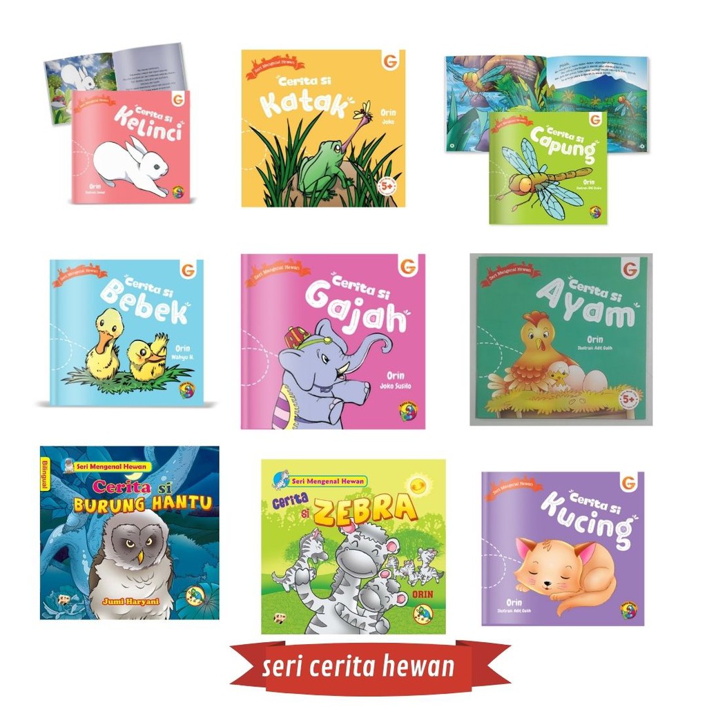Jual Seri Mengenal Hewan cerita binatang ecer gajah kelinci katak ...