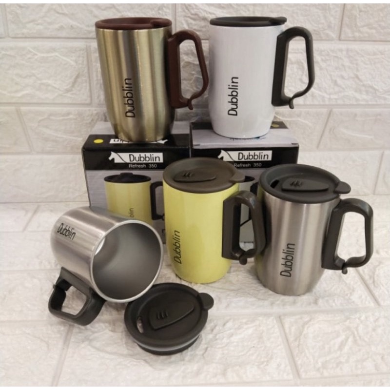Jual GELAS MUG DUBBLIN REFRESH STAINLESS / TAHAN PANAS & DINGIN 350ml ...