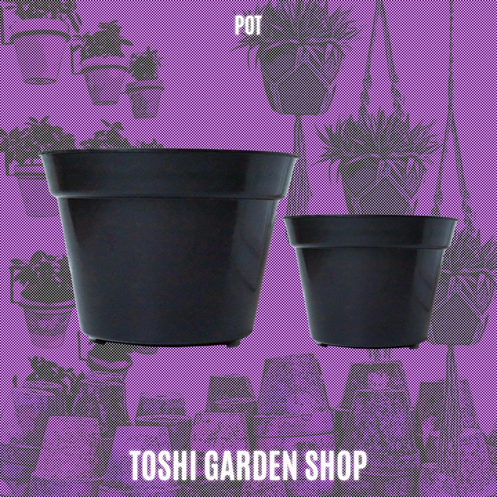 Jual POT HITAM 20 CM BULAT POLOS (POT) | Shopee Indonesia