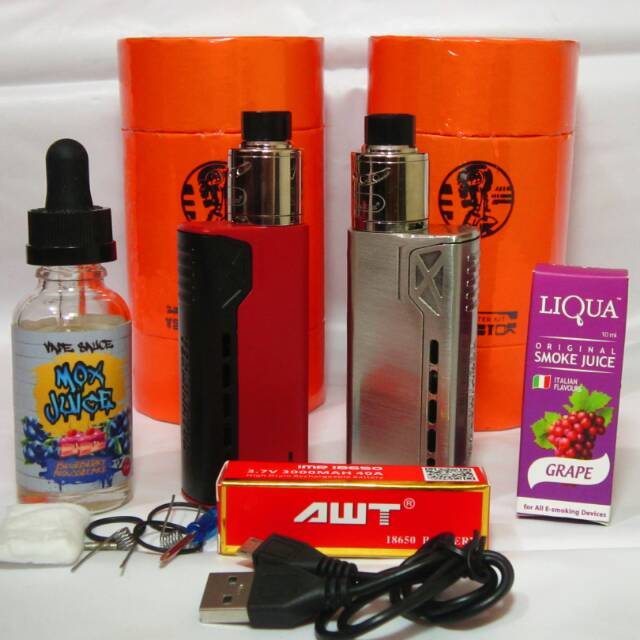 Jual Rokok elektrik vapor Tesla Terminator 90w vape FREE Baterai + 30ml ...