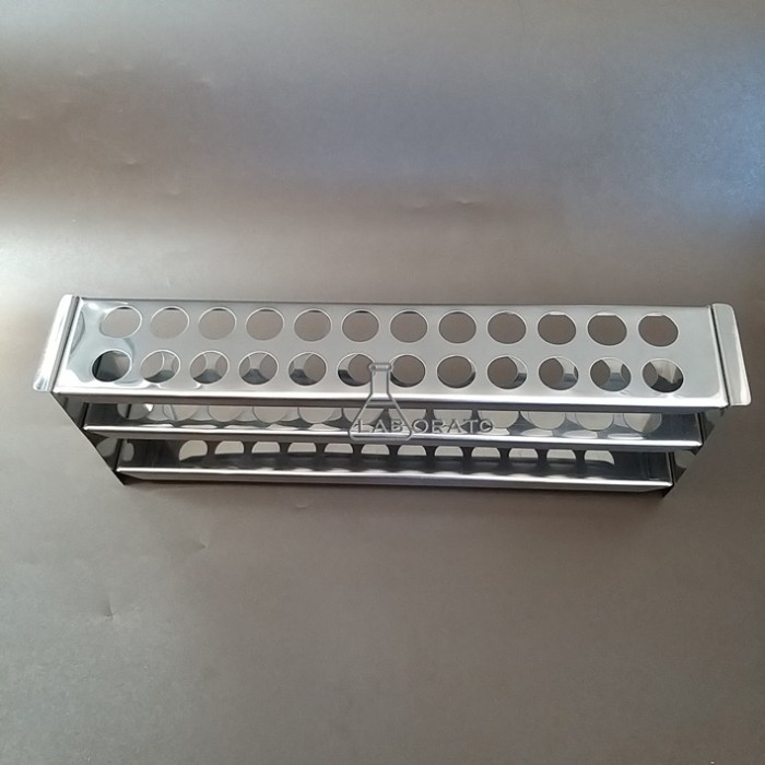 Jual RAK TABUNG REAKSI STAINLESS 18MM- 24 LUBANG ORIGINAL LABORATORIUM ...