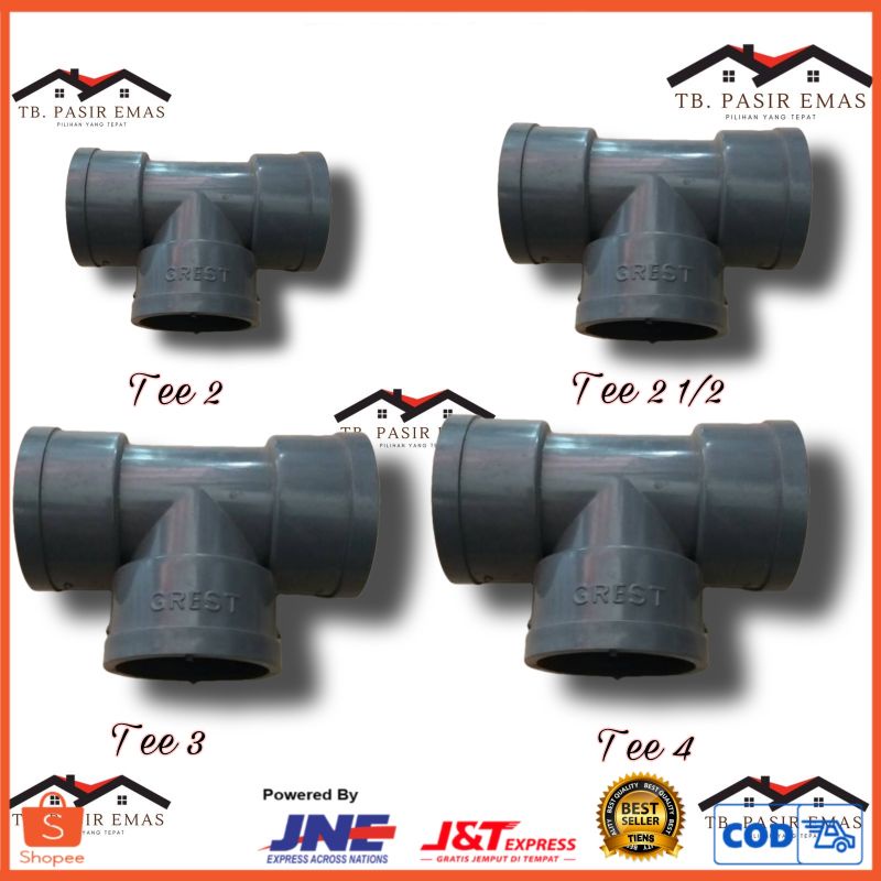 Jual Tee T 2 - 4" inch GREST SOCKET TEE T Fitting Pvc Sambungan Pipa Pvc Paralon Air Ledeng ...