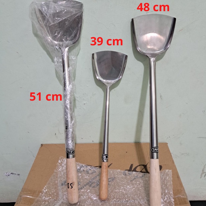Jual Spatula Sutil Sodet Stainless Steel Gagang Kayu Jumbo Besar Sedang ...