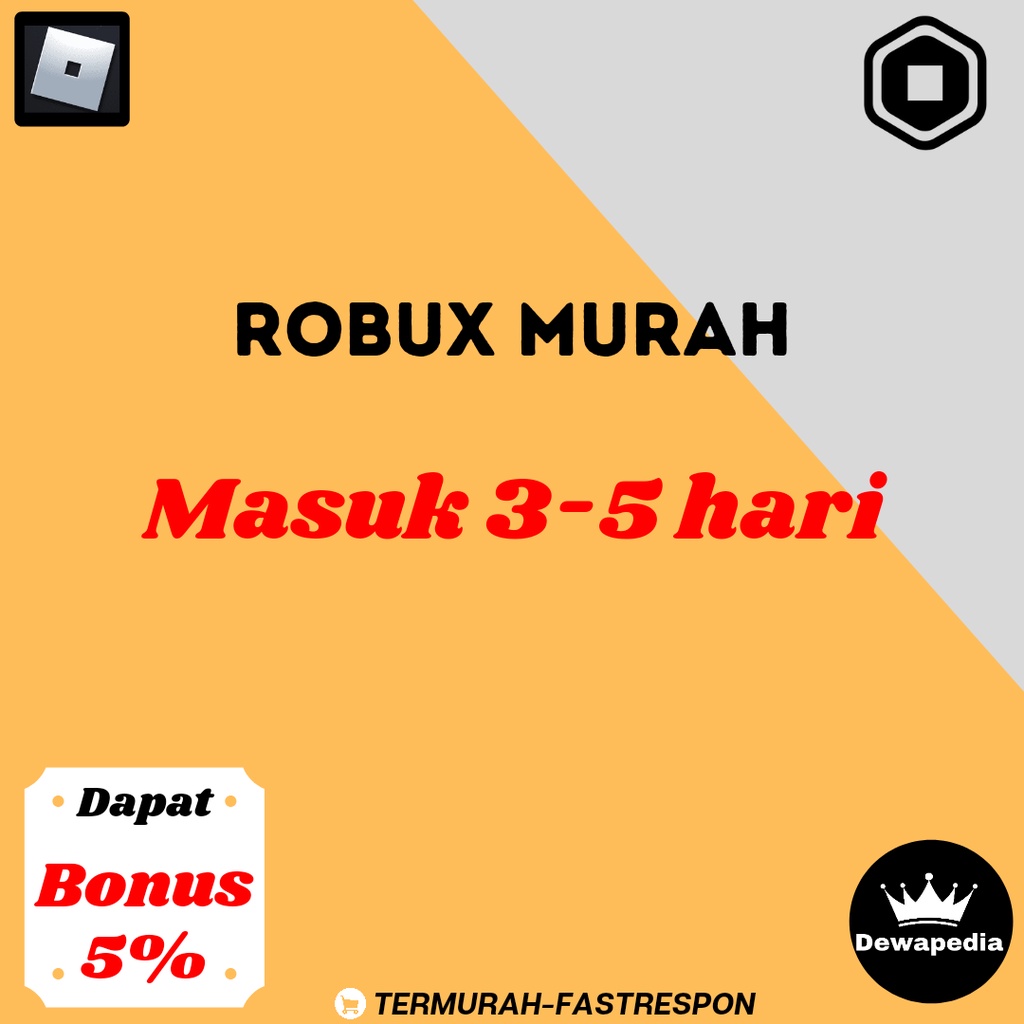 Jual ROBUX MURAH DAPAT BONUS SAMPAI 5% [100-500] | Shopee Indonesia