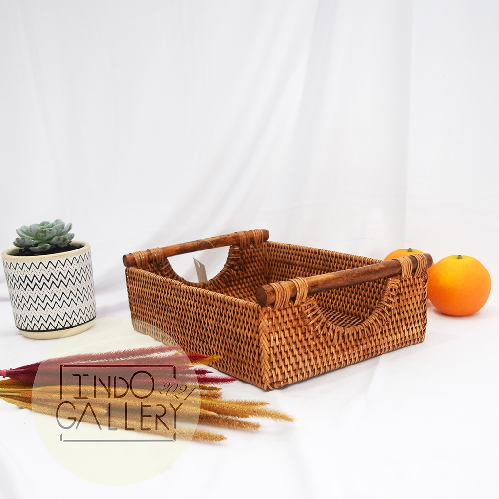 Jual SQUARE TRAY BAMBOO FRAME ROTTAN - NAMPAN / BAKI PERSEGI ROTAN ...