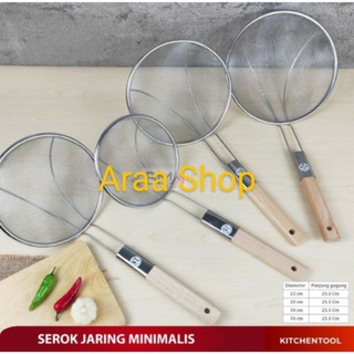 Jual Serok Saringan Stainless Steel Jaring Minimalis Gagang Kayu Kuat ...