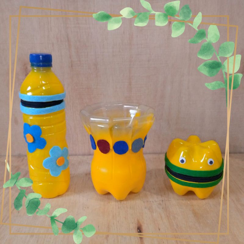 Jual Daur Ulang Botol Plastik Craft Kerajinan tangan vas tempat pensil ...